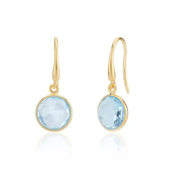 AUREE JEWELLERY Antibes Blue Topaz & Gold Vermeil Earrings - Blue/gold