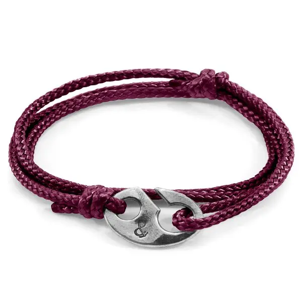 ANCHOR & CREW Aubergine Windsor Rope Bracelet - Purple