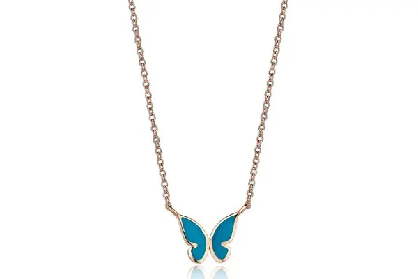 REIS JEWELLERY Butterfly Necklace - Gold/blue
