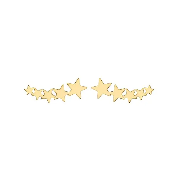 POSH TOTTY DESIGNS 9ct Shooting Star Climber Earrings - Gold