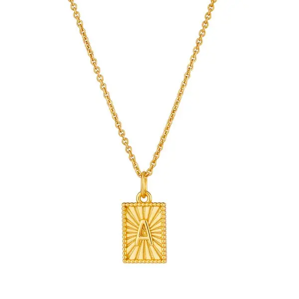 POSH TOTTY DESIGNS Sunbeam Initial Charm Necklace - Gold