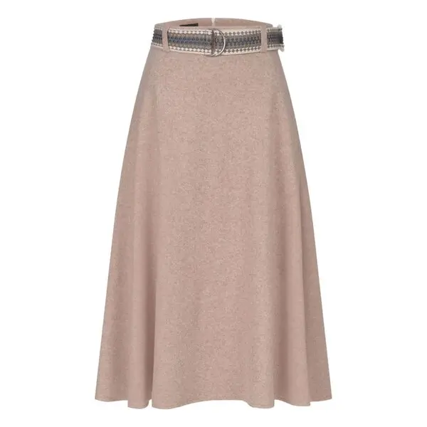 MARIANNA DÉRI Midi A-line Skirt With Belt
