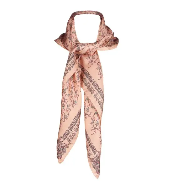 SANTINNI Minuetto' 100% Mulberry Silk Scarf - Orange