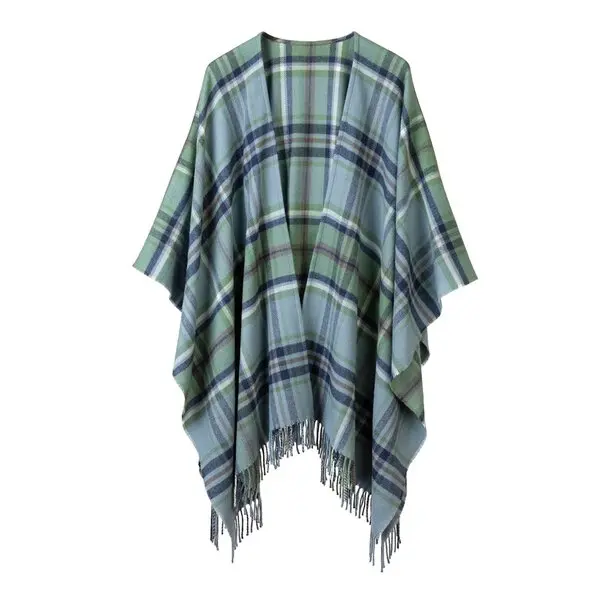 ARAMINTA CAMPBELL Beech Dappled Skies Lambswool Serape - Blue