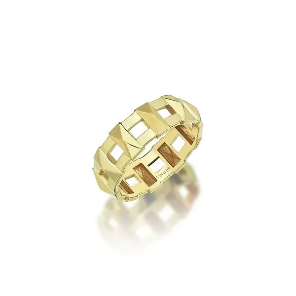 C|ND|N BY CANDAN BALTO Art Deco Pyramid Ring - Gold