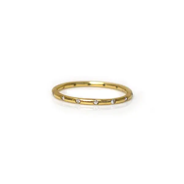 LA KAISER Solid Gold Diamond Eternity Band - Yellow