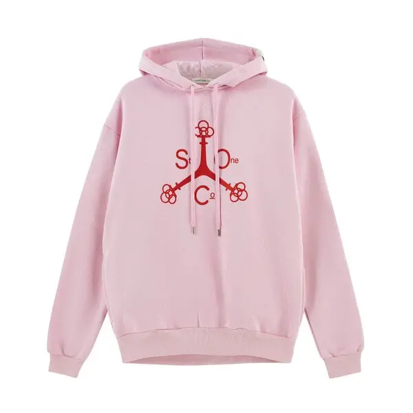 SAINT ONE CO. Logo Print Hoodie - Pink