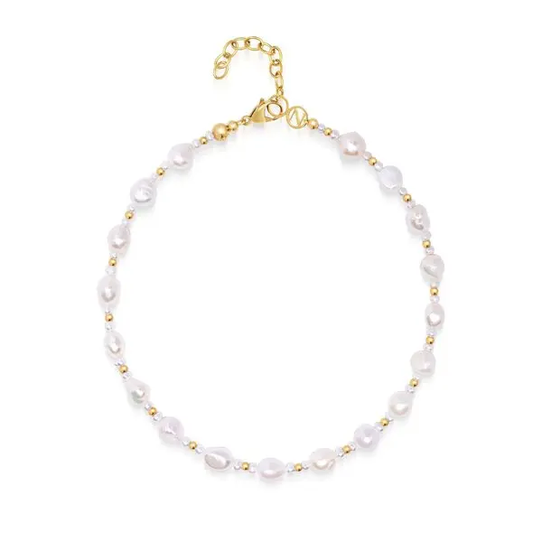 NIALAYA JEWELRY Portofino Pearl Choker - White/gold