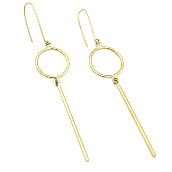 LALA SALAMA Dangling Circle Earrings - Gold