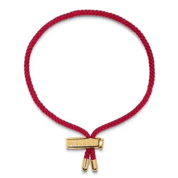 NIALAYA JEWELRY Red String Bracelet With Gold Plated Lock - Red/gold