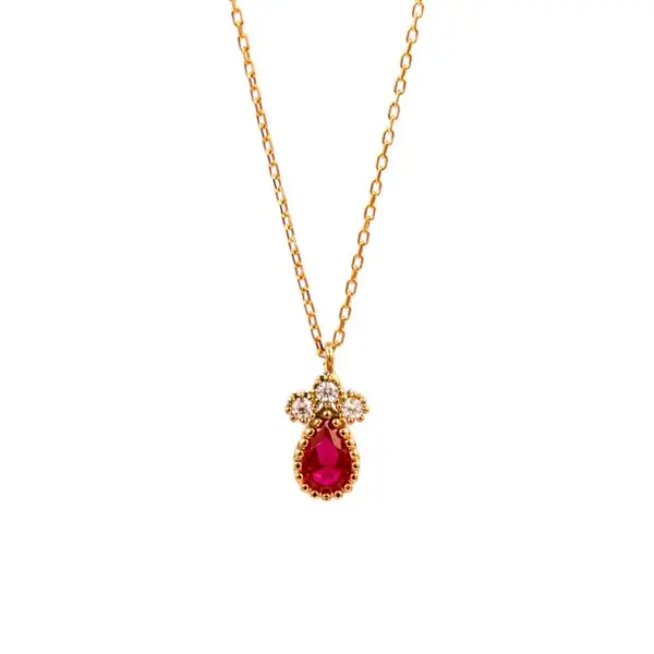 1610ISTANBUL Orient Express Ruby Necklace - Gold