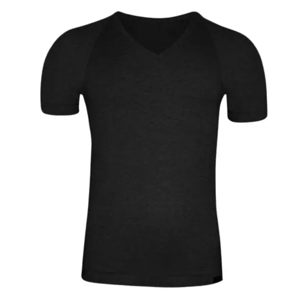 ZD ZERO DEFECTS Ranglan V-neck T-shirt Premium Egyptian Cotton Color - Black