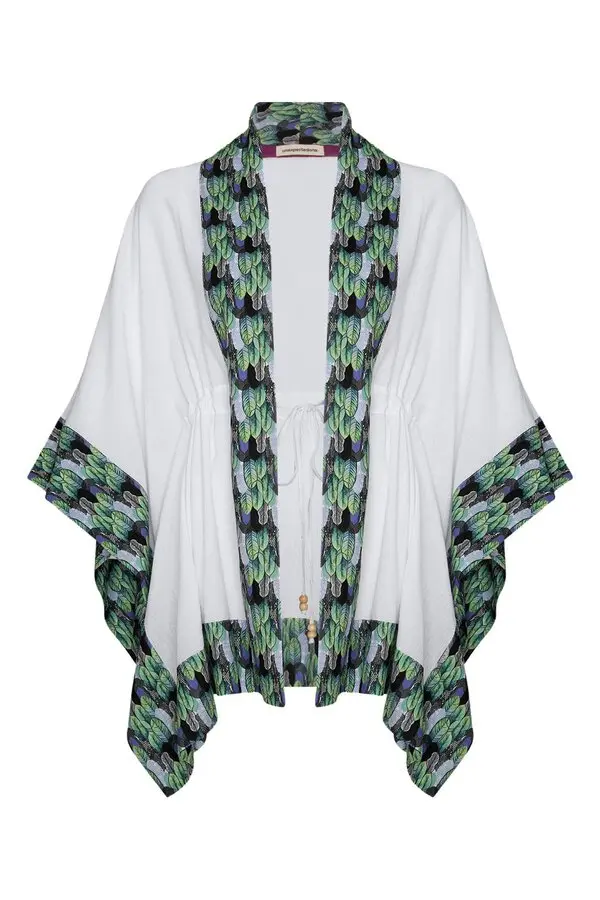 UNEXPECTEDONE Summer Queen Leaves Kimono - White
