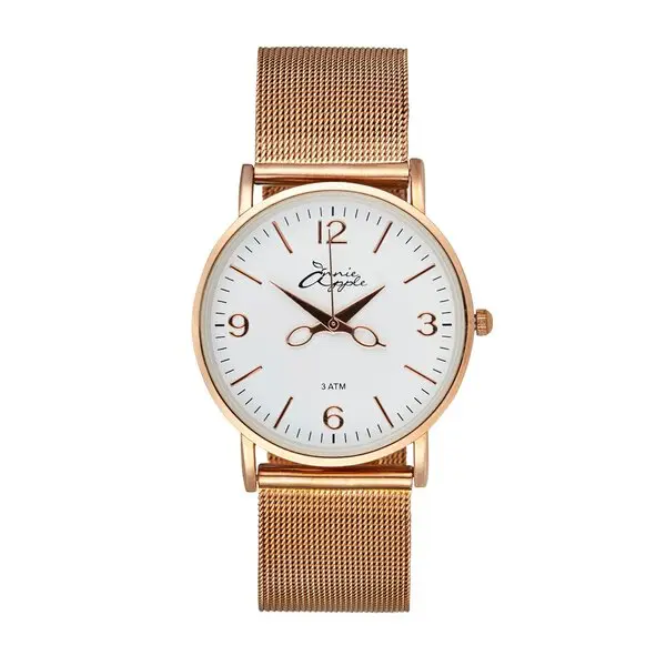 BERMUDA WATCH COMPANY Alore Scissor Hands Mesh Wrist Watch - Rose Gold