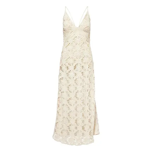 AMY LYNN Sylvia Crochet Maxi Dress - Beige
