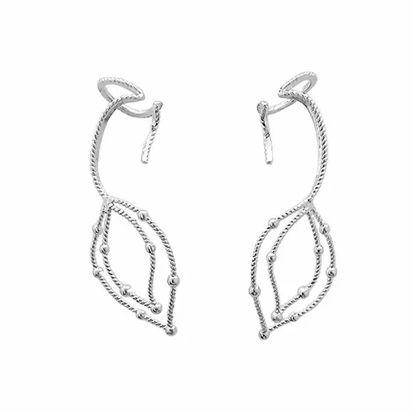 BELLATRICK Leaf Ear Cuff Pair - Silver