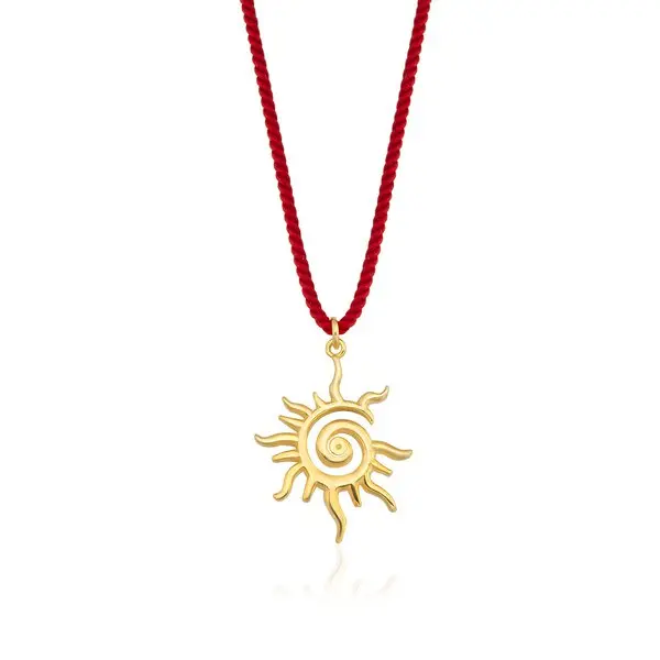 THE PHEIA Sun Pendant Cord Necklace - Gold