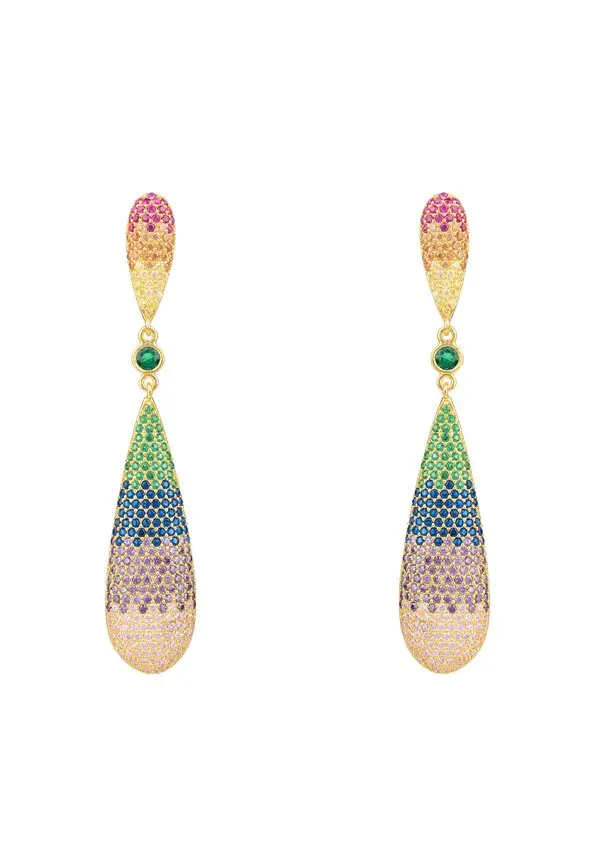 LATELITA Coco's Long Drop Earrings - Gold