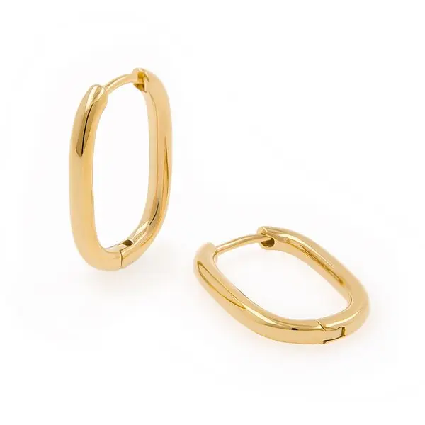 Côté Caché Oval Link Huggie Hoop Earrings - Gold