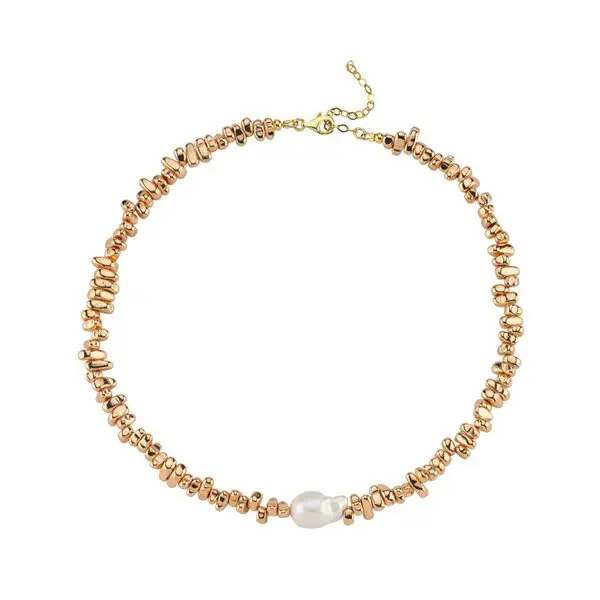 LINYA JEWELLERY Sirius Baroque Pearl & Hematite Necklace - Gold