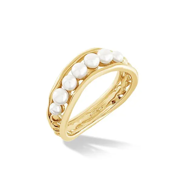 DOWER & HALL Solid Yellow Pearl Ring - Gold