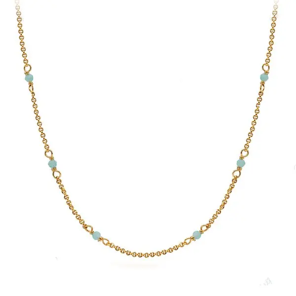 JANUS EDINBURGH Amazonite Vermeil Necklace - Blue/gold