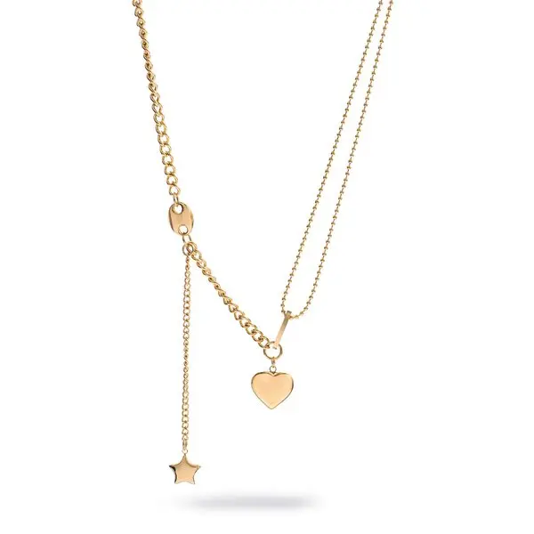 EBRU JEWELRY Stellar Love Heart Necklace - Gold