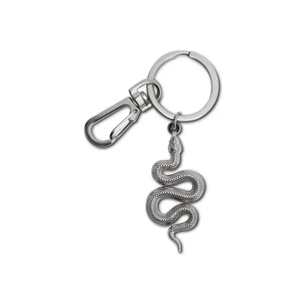 MAKE HEADS TURN Metal Snake Keychain & Bag Charm - Silver