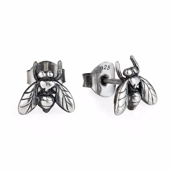 YASMIN EVERLEY JEWELLERY Leucozona Lucorum Fly Stud Earrings - Silver