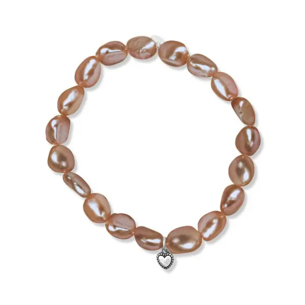 FV JEWELLERY La Pierre Keshi Pearl Stretchy Bracelet - Pink