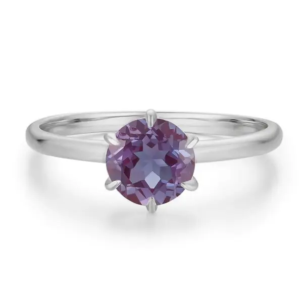 AZURA JEWELRY NEW YORK One Love Round Alexandrite Ring - Silver