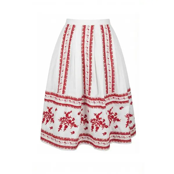 NOOKI DESIGN Aimee Ditsy Embroidered Pleated Skirt
