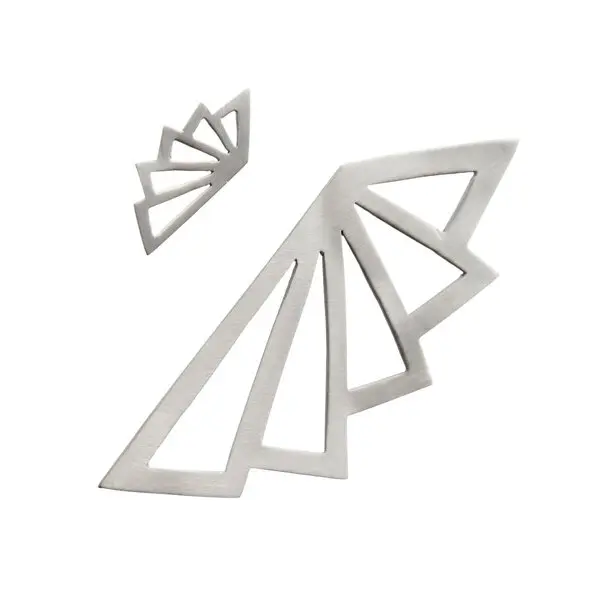 LINYA JEWELLERY Asymmetrical Triangle Earrings - Silver