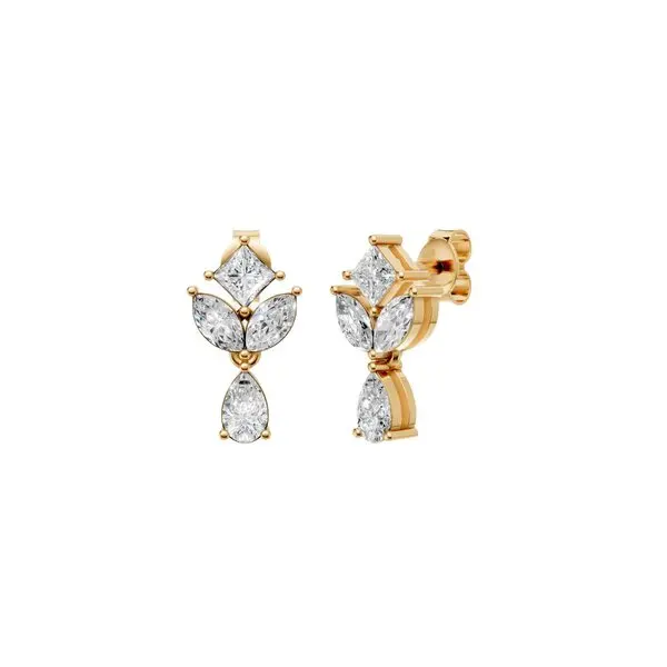 AYA FINE JEWELRY 1.35 Ctw Lab Grown Diamond Floral Drop Earrings In 14 Kt Gold - Yellow