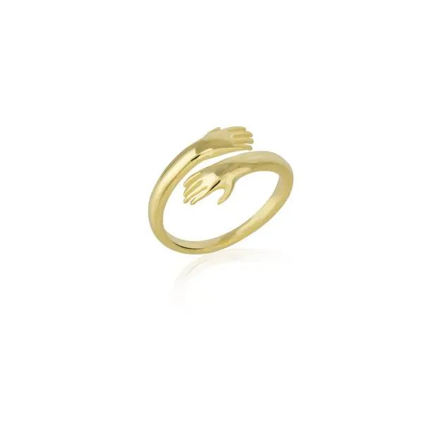 SPERO LONDON Sterling Silver Hug Ring - Gold