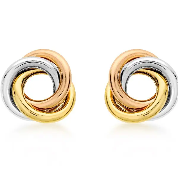 POSH TOTTY DESIGNS 9ct Russian Ring Stud Earrings - Gold
