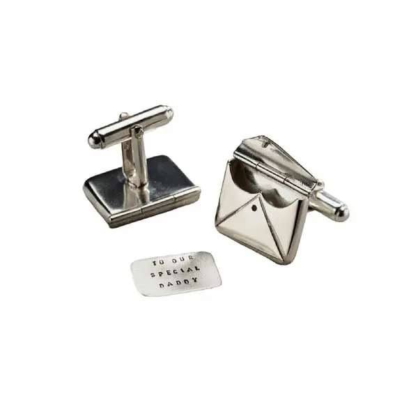 POSH TOTTY DESIGNS To Our Daddy Message Envelope Cufflinks - Silver