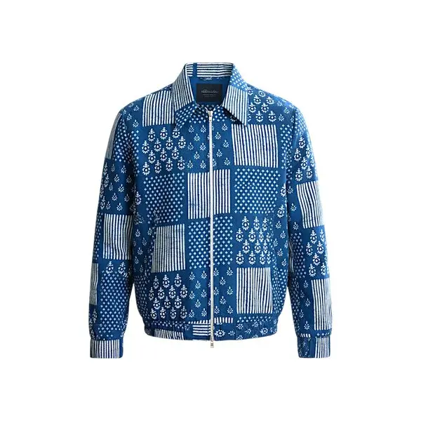 STOVARIA Handprinted Cotton Bomber Jacket