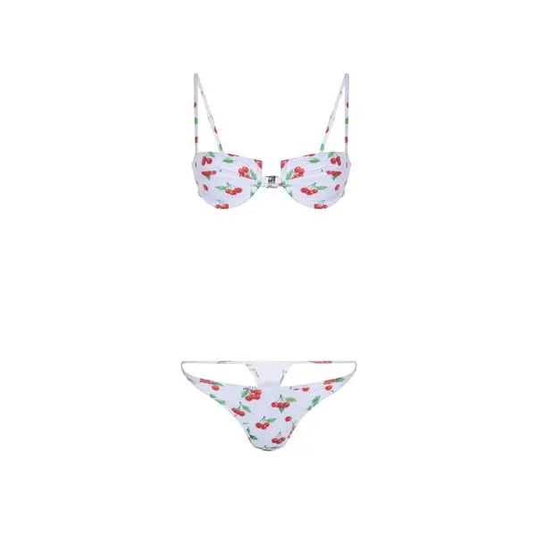 THE DELAROSE SISTERS Two-piece Bikini Set - White/red
