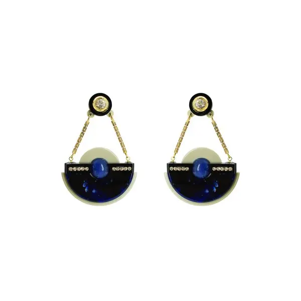 GISSA BICALHO Handmade Acrylic Pendant Earrings - Green