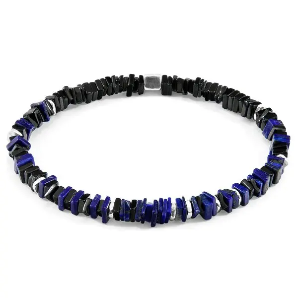 ANCHOR & CREW Lapis Lazuli And Stone Bracelet - Blue