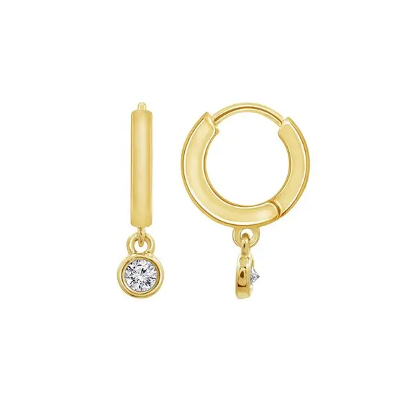 DIAMONBLISS Bezel Set Dangle Hoop Earrings - Yellow