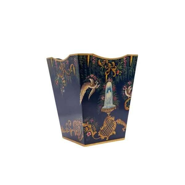 NILA PARMAR DESIGNS Paradise Geometic Metal Bin - Blue
