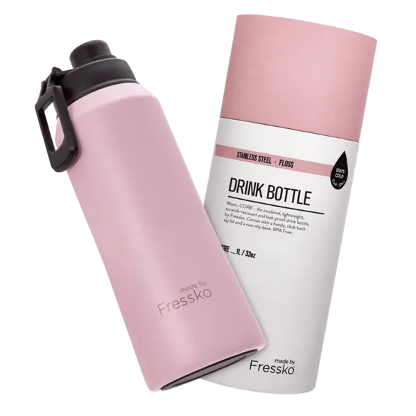 Fressko Core 1l/34oz Drink Bottle Floss - Pink