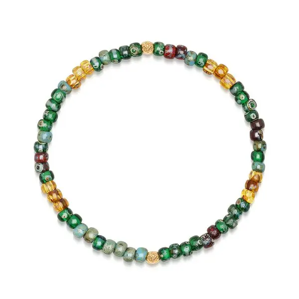 NIALAYA JEWELRY Bead Bracelet - Green/gold