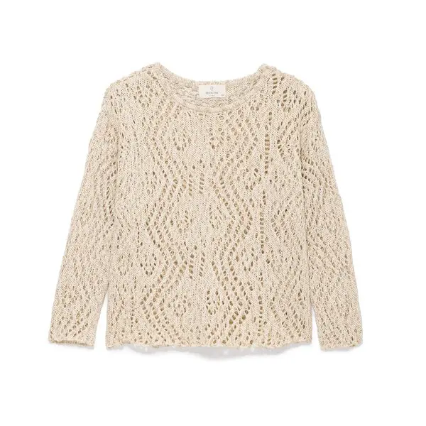 PERALUNA Amy Openwork Glittery Blouse