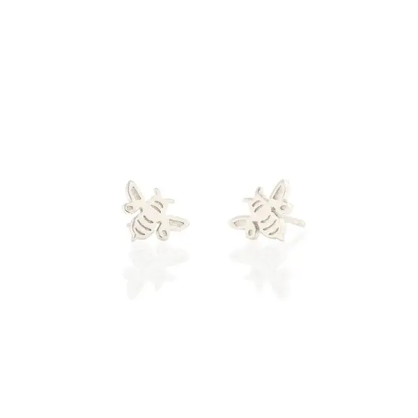 Kris Nations Bumble Bee Stud Earrings - Silver