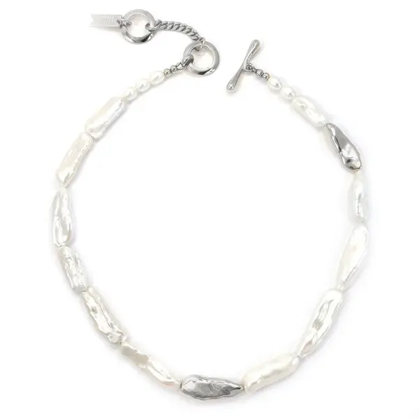 BIKO Elle Pearl Collar Necklace - Silver
