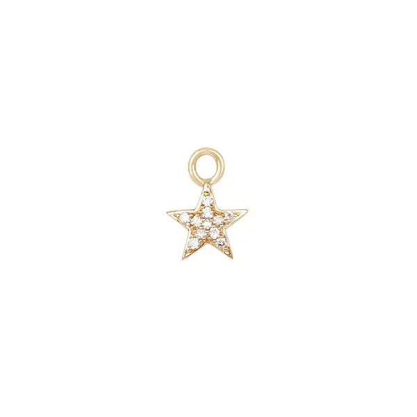 ZOHREH 9k Diamond Star Earring Charm - Gold