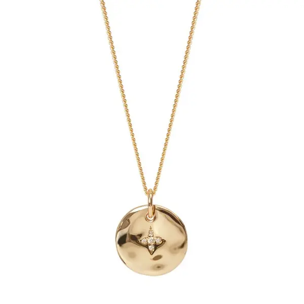 MURU November Citrine Cz Pendant Necklace - Gold